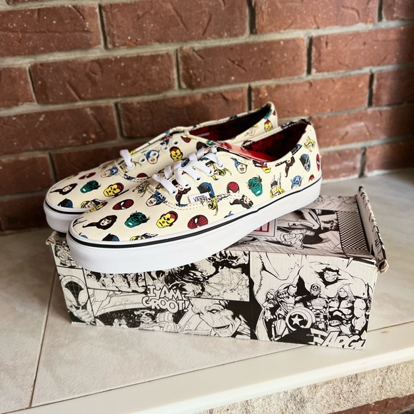 Vans | Shoes | Vans X Marvel Authentic Canvas Sneakers Superhero Print ...